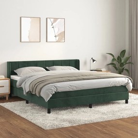 Box spring postel s matrací tmavě zelená 180x200 cm samet 3130976