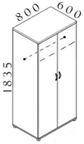 Šatní skříň Visio 80 x 60 x 183,5 cm, buk