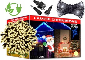 vánoční osvětlení na stromeček 300 Led Flash Bílé Teplé Vánoce Na Vánoční Stromeček Vánoční Záblesk