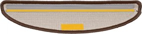 Schodové rohože 15 ks 56 x 17 x 3 cm hnědé půlkulaté 133895
