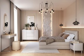 Komoda Elivo 150 cm na nožkách - kašmírová / dub olejovaný