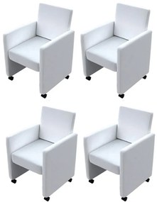 Jídelní židle 4 ks bílé umělá kůže 160185