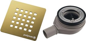 Polysan - Vaničkový sifon Treneca, průměr 90 mm, s krytkou, matná zlatá 84999.91