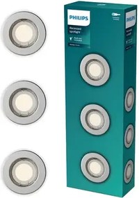 Philips Peridot nikl / Zapuštěné svítidlo / GU10 / max. 7W / IP20 / sa