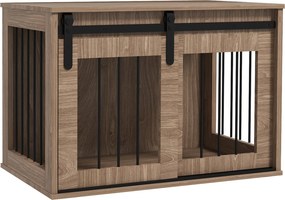 PawHut psí klec pro vnitřní zvířata s 1 posuvnými dveřmi, stůl na boku, vzhled dřeva, rozměry 57V x 80Š x 54H cm | Aosom