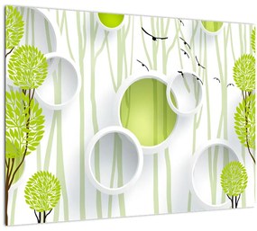 Obraz abstrakce se stromy (70x50 cm)
