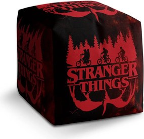 Sablio Taburet Cube Stranger Things Red - 60x60x60 cm