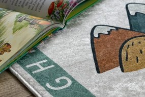 Dětský koberec protiskluzový BAMBINO 61420 krémový / zelený