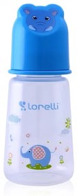 Kojenecká lahvička Lorelli 125 ML s víkem ve tvaru zvířete BLUE