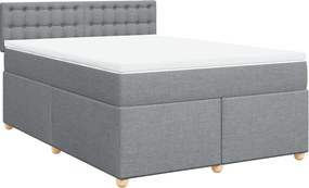 Box spring postel s matrací světle šedá 140 x 200 cm textil 3289017