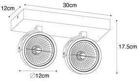 Designové bodové světlo šedé nastavitelné 2-světlo - Go