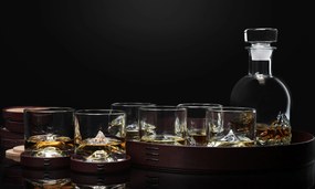 Karafa na whisky Luxury Peaks se sklenicemi, podtácky a podnosem 14 dílů