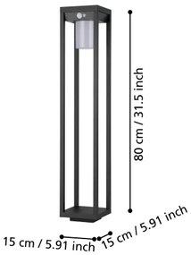 Eglo 900805 - LED Solární lampa se senzorem MARTANO LED/3,7W/3,7V 2000 mAh IP44