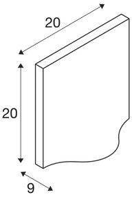 SLV 1002504 Vilua, venkovní nástěnné svítidlo, LED 16W 3000K, 20x20cm, IP54