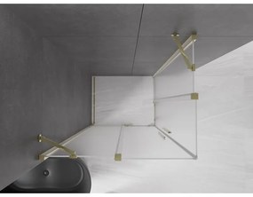 Mexen Velar Duo, sprchový kout s posuvnými dveřmi 100 x 90 cm, 8mm sklo námraza, zlatá lesklá, 871-100-090-32-50