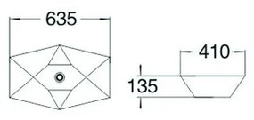 Mexen ELENA umyvadlo, 63x41 cm, bílá, 21476300