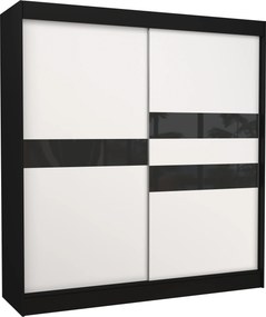 ADRK Furniture Skříň s posuvnými dveřmi a lacobelem BATIA 200 ADRK-SW-BAT-BW-BL-200