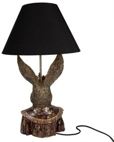 Stolní lampa ve tvaru zajíce s korunou s černým stínidlem Antonius– 37x61 cm