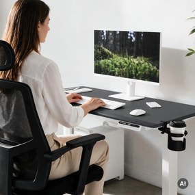 Elektrický stůl s nastavitelnou výškou ergonomický bílo-antracitový,1200x600 mm: ARIA
