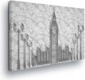 Obraz 100x75 Londýn Big Ben architektura město šedý styl cestování Anglie