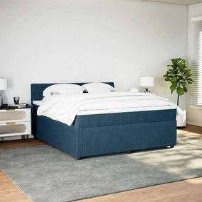 Box spring postel s matrací modrá 180 x 200 cm samet 3290116