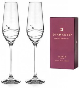 Diamante sklenice na šampaňské Venezia s krystaly Swarovski 230 ml 2KS