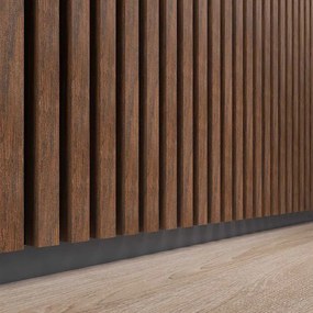ViaDomo Lamelový akustický panel - vlašský ořech - 60x60 cm