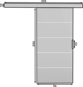 ADRK Furniture Posuvné nástěnné dveře BIELLA 96