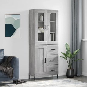 Skříň highboard šedá sonoma 69,5 x 34 x 180 cm kompozitní dřevo,  3198671