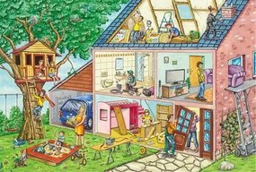 SCHMIDT Puzzle Pracovití řemeslníci / 40 dílků / s dětským nářadím