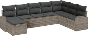 Set pohovek 8 ks Šedá polyratan 3354828