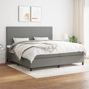 Box spring postel s matrací tmavě šedá 200x200 cm textil,  3141642