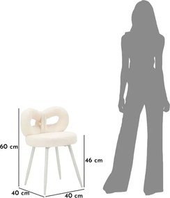 Designová jídelní židle Ilary Mini bouclé bílá
