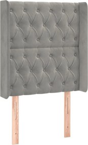 Box spring postel s matrací a LED světle šedá 80 x 200 cm samet 3139709