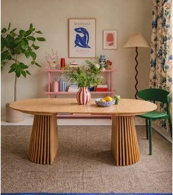 Kulatý rozkládací jídelní stůl s deskou v dubovém dekoru ø 120 cm Osaka – House Nordic