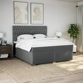 Box spring postel s matrací tmavě šedá 200x200 cm textil 3292903