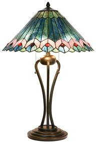 Stolní lampa Tiffany Émeraude – 48x73 cm