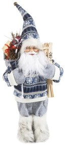Úžasná dekorativní vánoční figurka Santa Clause s lyžemi 61 cm
