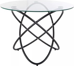 Jídelní stůl Orbit 100 cm černý/čirý