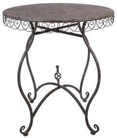Hnědý antik kovový bistro stolek Frenchia - Ø 70*75 cm