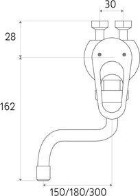 Mereo Mereo, Dřezová nástěnná baterie s ramínkem 3/4", chrom, CBE301021M