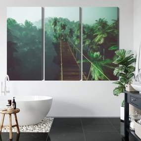 Vícedílný obraz Lanový Most V Džungli 3D Nedostatek Nedostatek Přírodní plátno 150x100