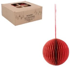 Bestent Dekorační papírové ozdoby Červené 7cm 4ks
