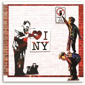 Gario Obraz na plátně Banksy - i love new york Rozměry: 30 x 30 cm