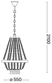 Ideal Lux - LED Křišťálový lustr na řetězu CAESAR 12xG9/3W/230V pr. 55 cm zlatá