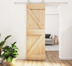 vidaXL Posuvné dveře s kováním 70 x 210 cm masivní borové dřevo [3203098]