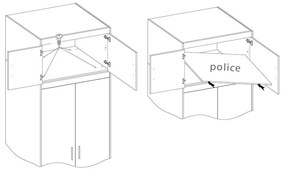 Šatní skříň ELENA 2D + nástavec | 89,7 cm | dub sonoma