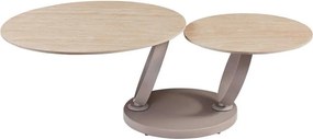 Designový konferenční stolek Danyale 80-134 cm travertin / šampaňský