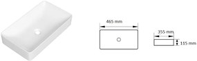 Gamma Sawa, umyvadlo na desku 465x355x115 mm, bílá lesklá, GMA-UC-SAWA