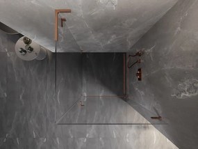 Mexen Lunar-B L výklopný sprchový kout pravý 90 x 90 cm, čiré sklo, měděná matná, 832L-090-090-65-00-P